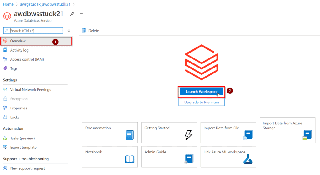Delta Lake Architecture & Azure Databricks Workspace